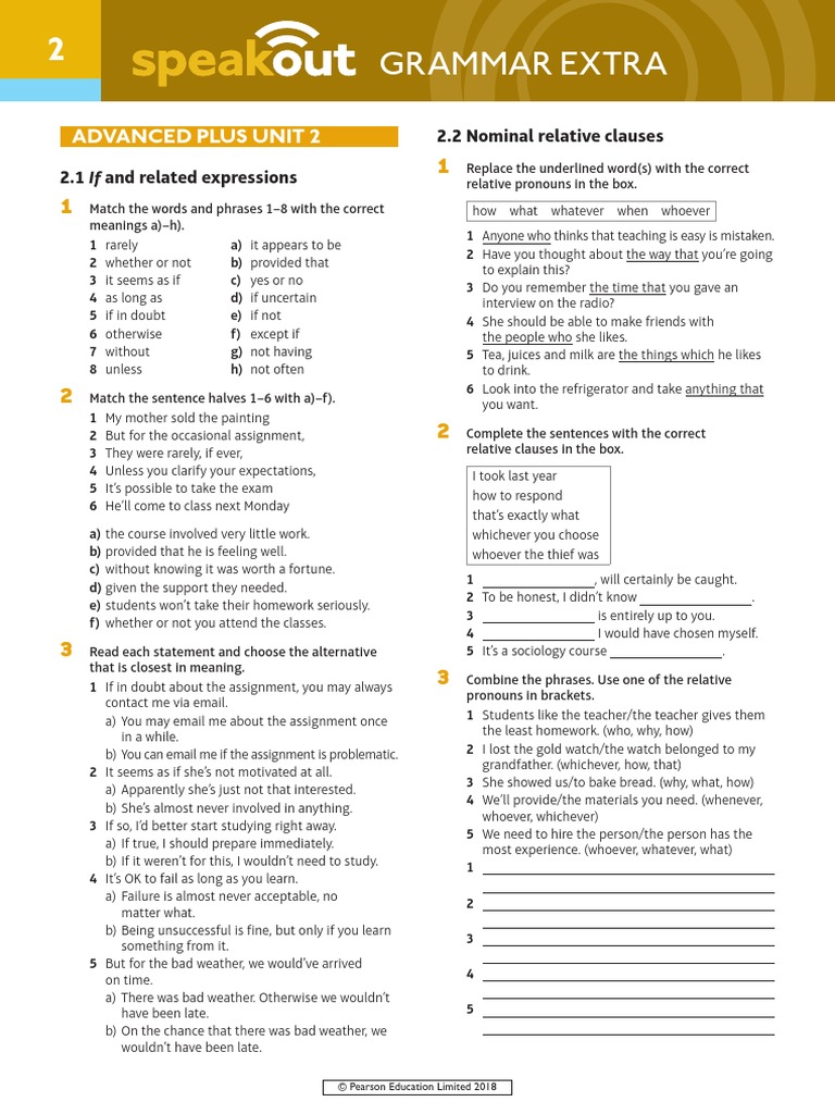 Speakout Grammar Extra Advanced Plus Unit 2 | PDF | Clause | Sentence (Linguistics)