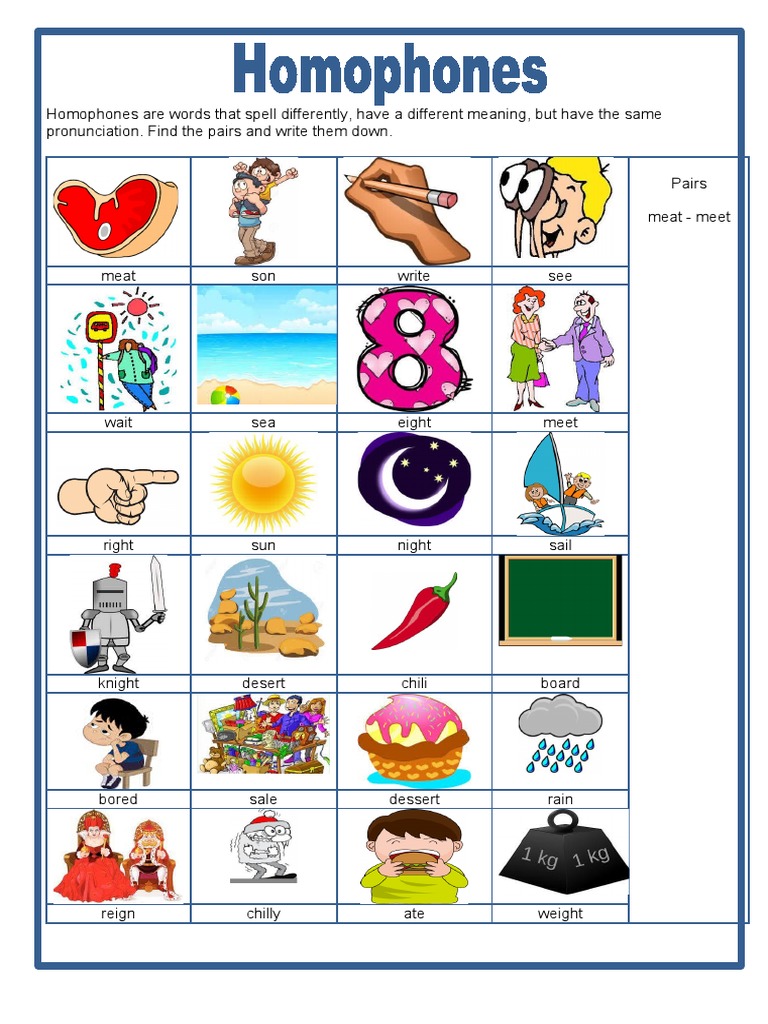 Homophones Fun Activities Games Icebreakers - 110199 | PDF