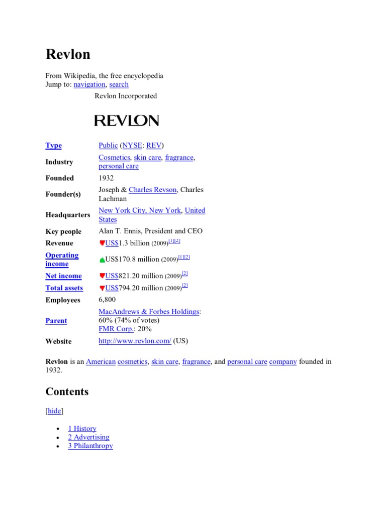 Revlon Intro | PDF | Cosmetics | Toiletry