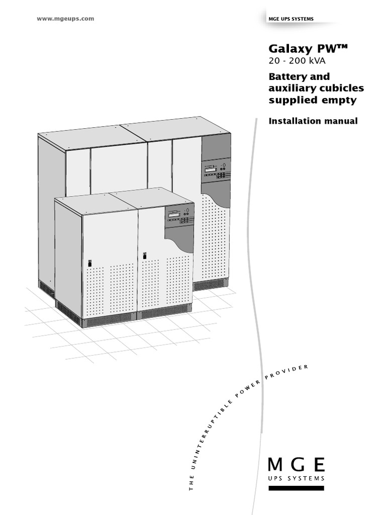 Galaxy PW™: Battery and Auxiliary Cubicles Supplied Empty | PDF | Power ...