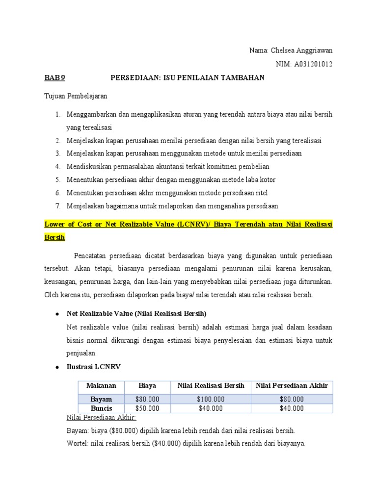 RMK Persediaan | PDF