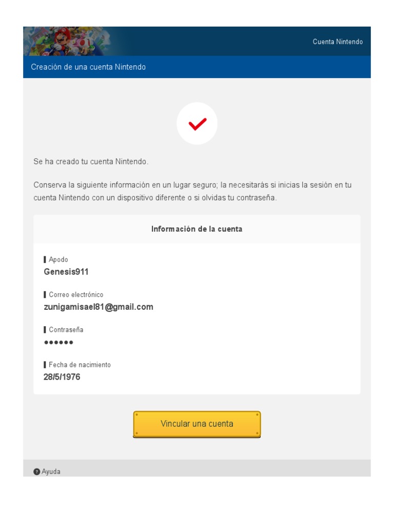 Cuenta Nintendo | PDF