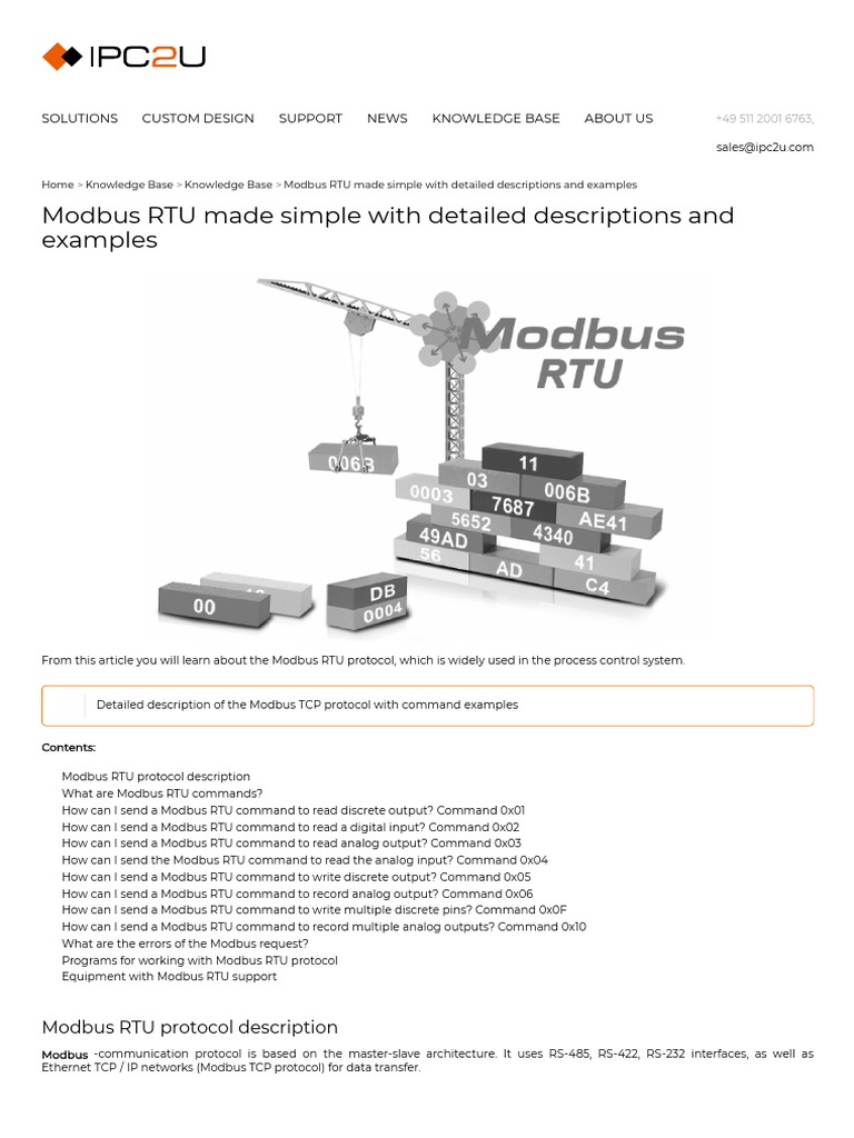 Modbus RTU Made Simple With Detailed Descriptions and Examples | PDF ...