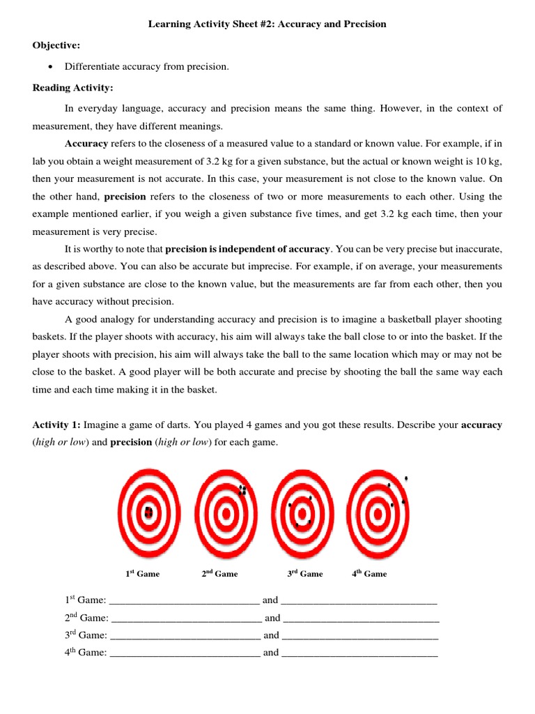 GP1 - Accuracy and Precision | PDF | Accuracy And Precision | Measurement