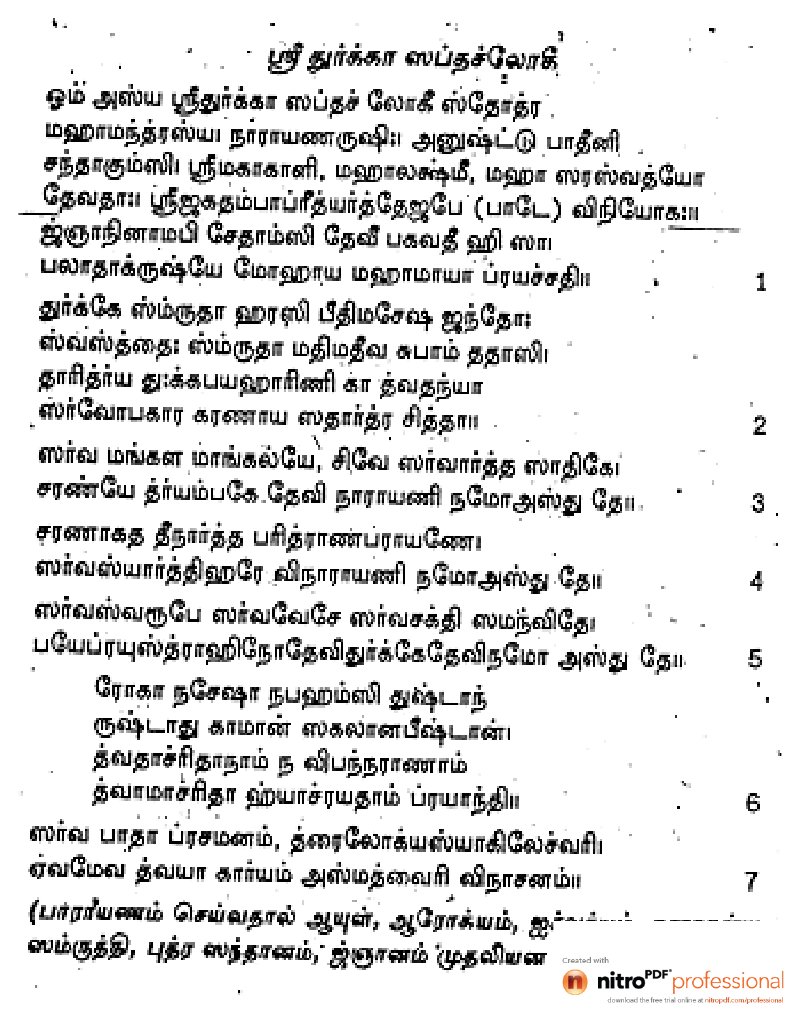 Durga Saptashloki | PDF