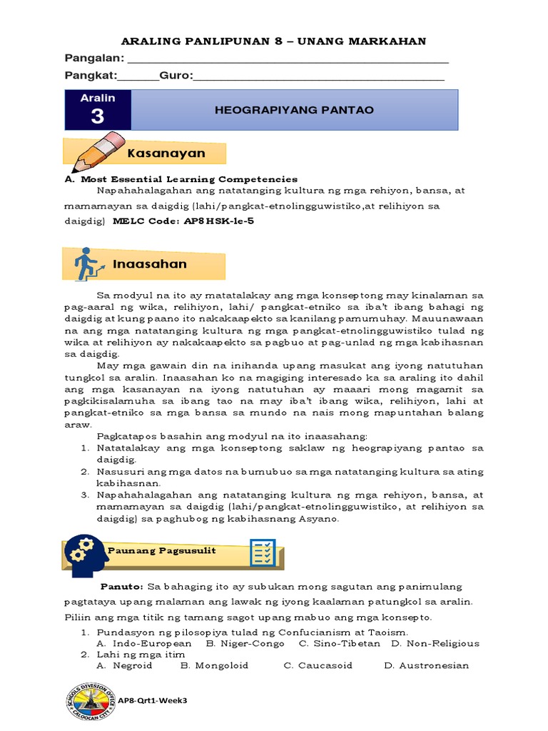 AP 8 Q1 Week 3 | PDF