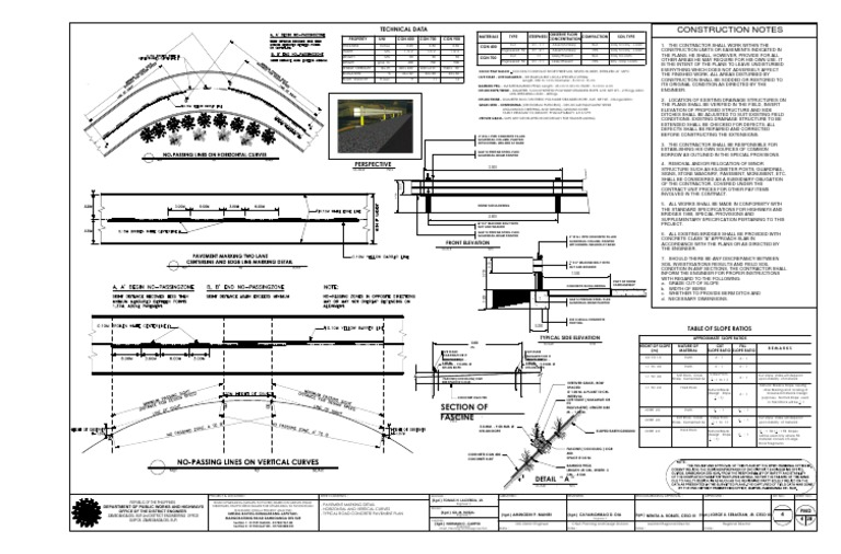 Construction Notes: Section of Fascine | PDF | Concrete | Road Surface