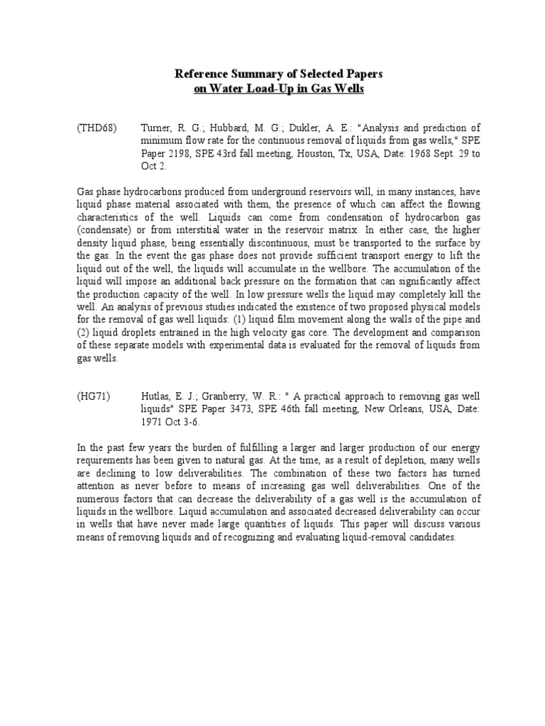 Liquid Loading | PDF | Oil Well | Gases