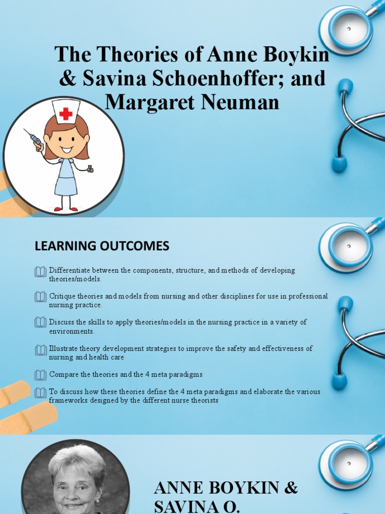 The Theories of Anne Boykin & Savina Schoenhoffer | PDF | Nursing ...