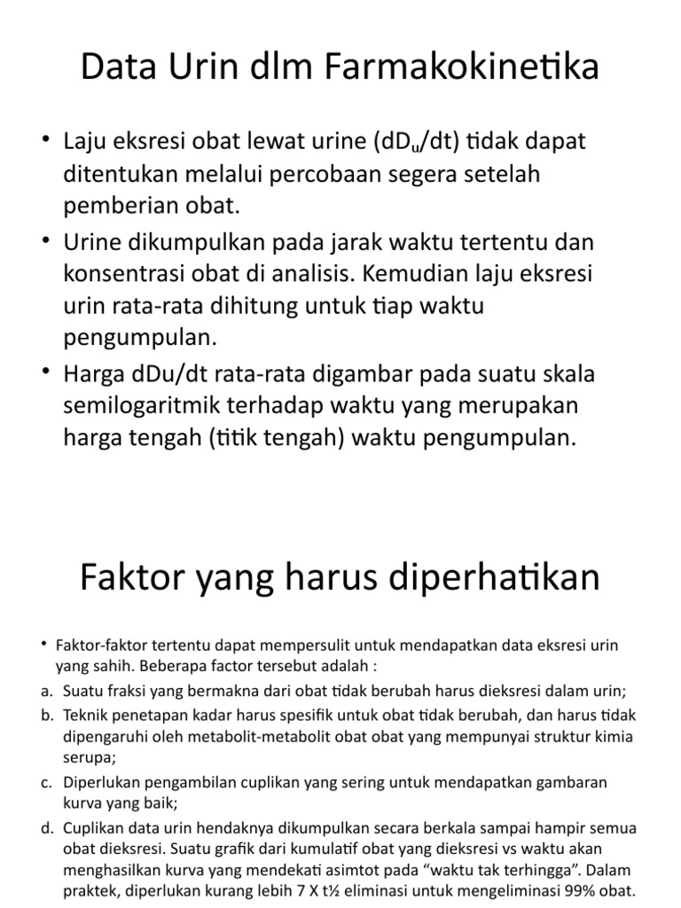 Kinetika Obat Melalui Data Urin | PDF