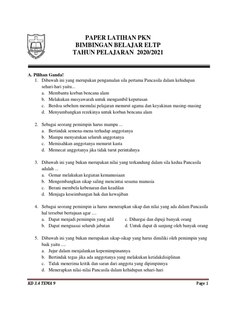 PKN Tema 9 KD 3.4 | PDF