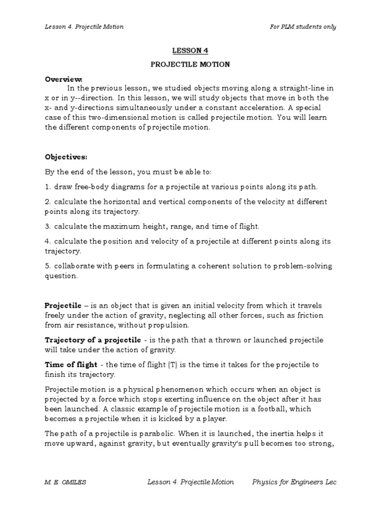 Understanding Projectile Motion Concepts | PDF | Trajectory | Projectiles