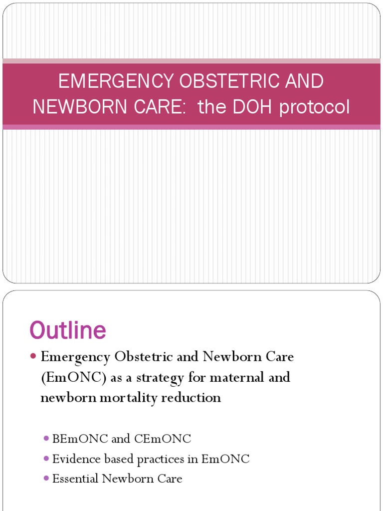 Emonc Protocol | PDF | Childbirth | Pregnancy