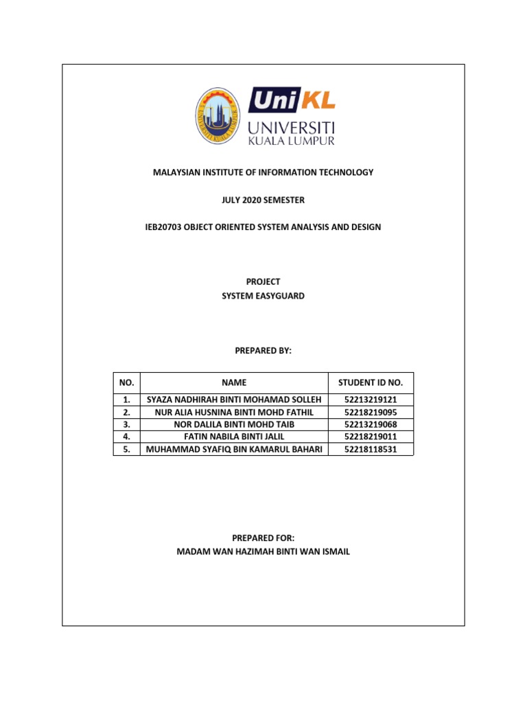 Project OOSAD | PDF | Use Case | Application Software