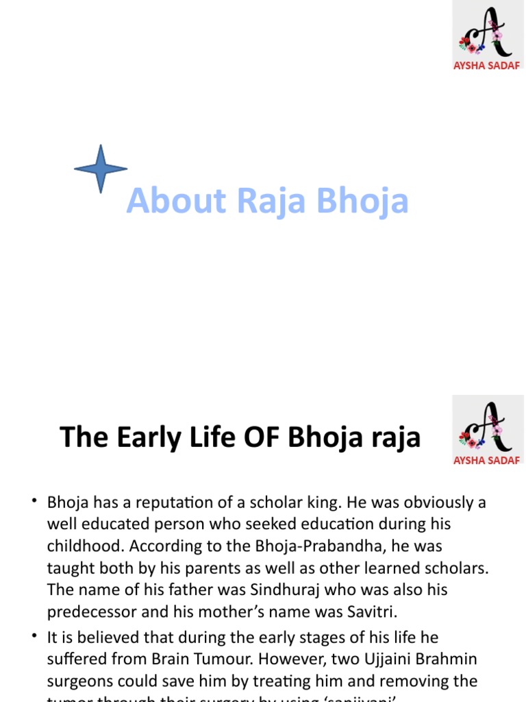 About Raja Bhoja: Aysha Sadaf | PDF