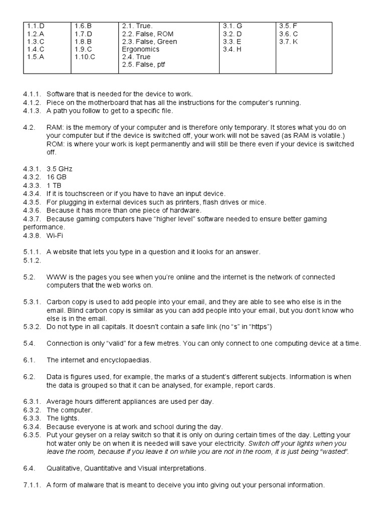 CAT Past Paper Answer | PDF | Random Access Memory | Internet