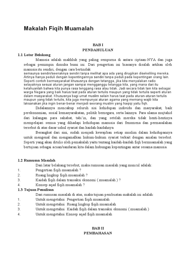 Makalah Fiqih Muamalah | PDF