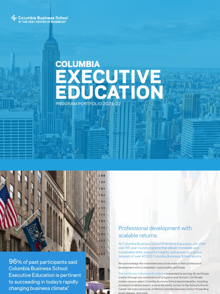 Columbia Executive Education Overview 2021-22 | PDF | Leadership ...