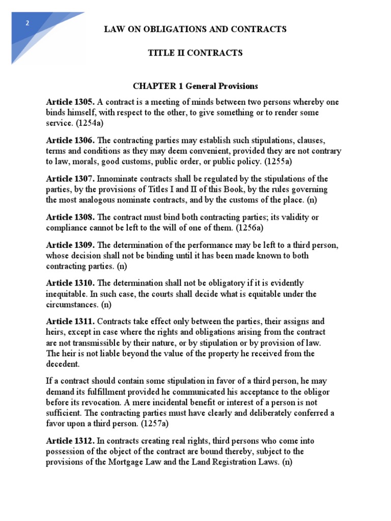 Module 5 GENERAL PROVISIONS ON LAW ON CONTRACTS - Codals | PDF ...