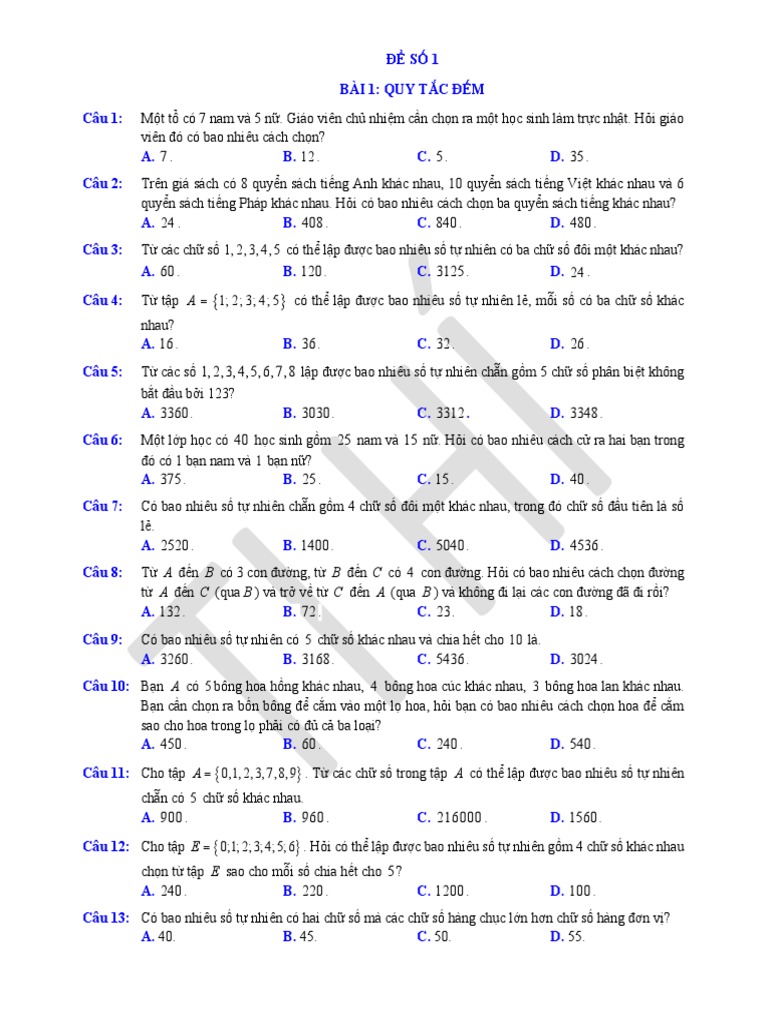 De So 1 Hai Quy Tac Dem | PDF