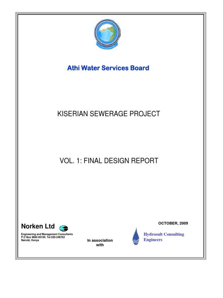 Athi Water Services Board: Kiserian Sewerage Project | PDF | Sanitary ...