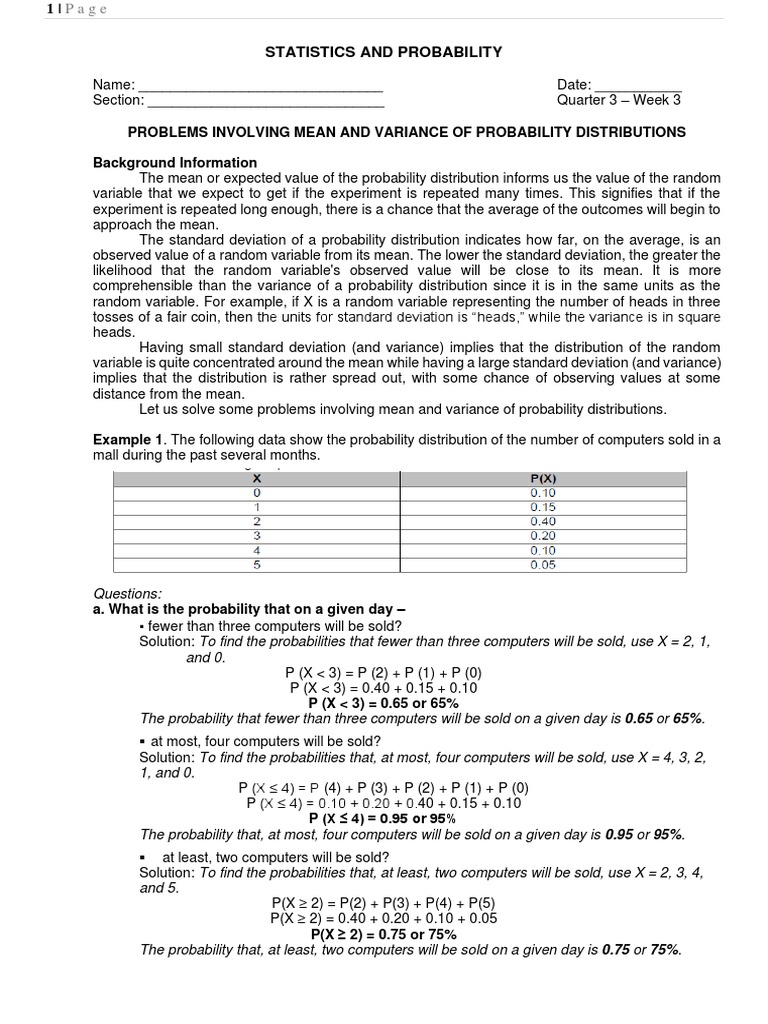 Statistics & Probability Q3 - Week 3-4 | PDF | Normal Distribution | Standard Score