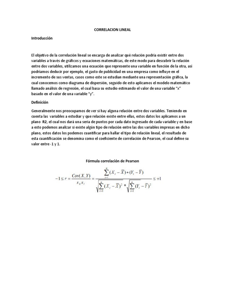 Correlacion Lineal | PDF | Correlación y dependencia | Regresión lineal