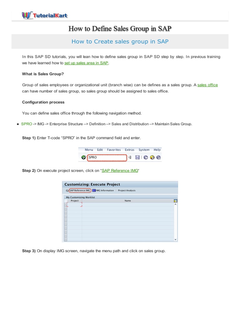 How To Define Sales Group in Sap | PDF | Pricing | Credit