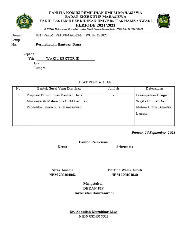 Proposal Kpum Bem Fip 2021 | PDF