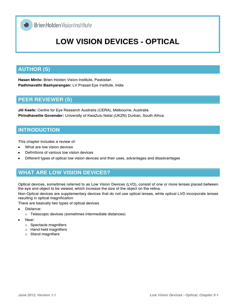 05 Optical Low Vision Devices | Download Free PDF | Optics | Field Of View