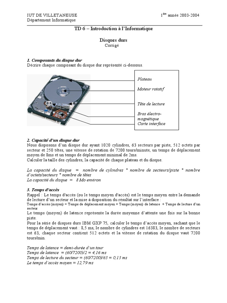 Capacité et performance des disques durs | PDF | Fichier informatique ...
