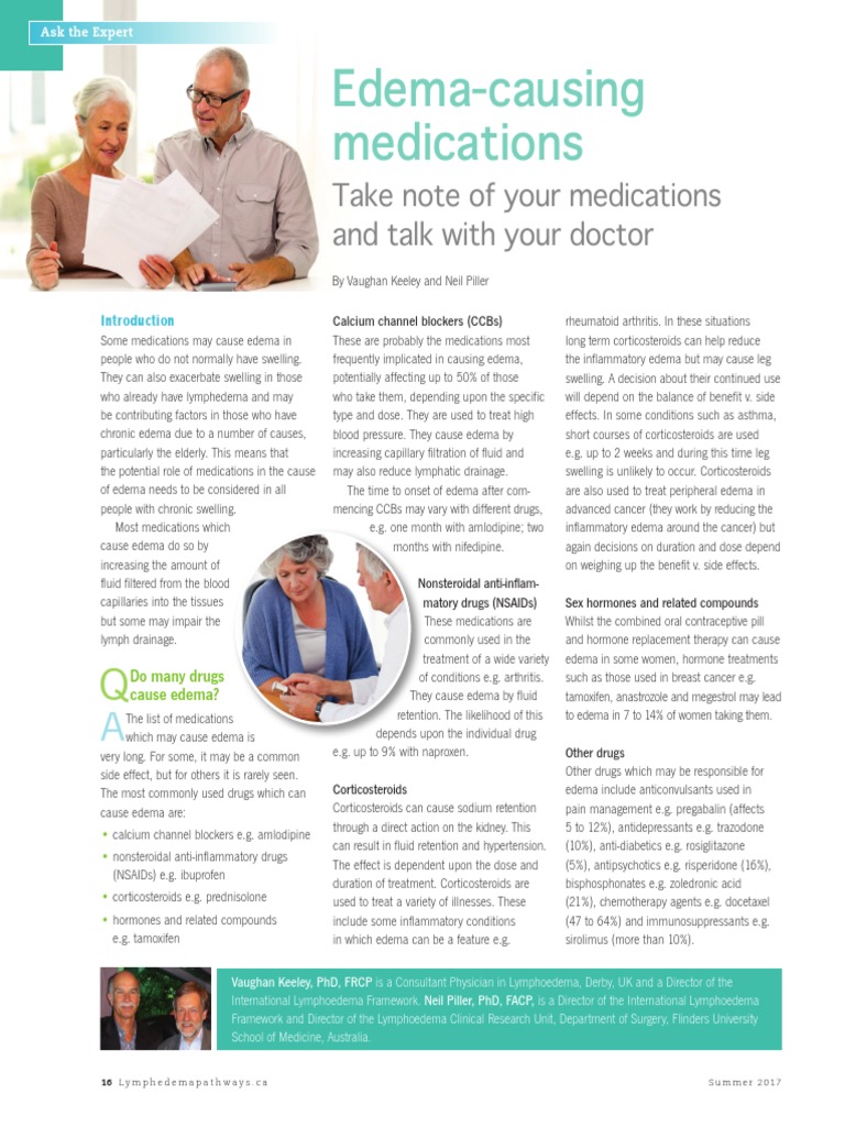 Edema Causing Medications | PDF | Edema | Nonsteroidal Anti ...