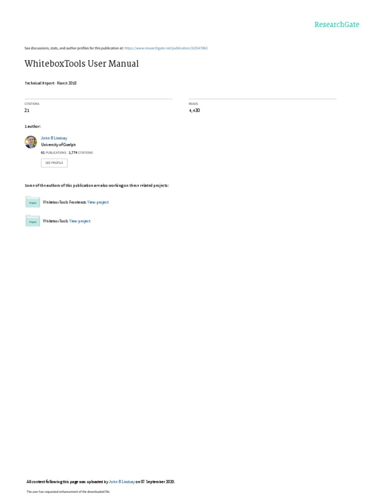 White Box Tools User Manual | PDF | Command Line Interface | Parameter ...