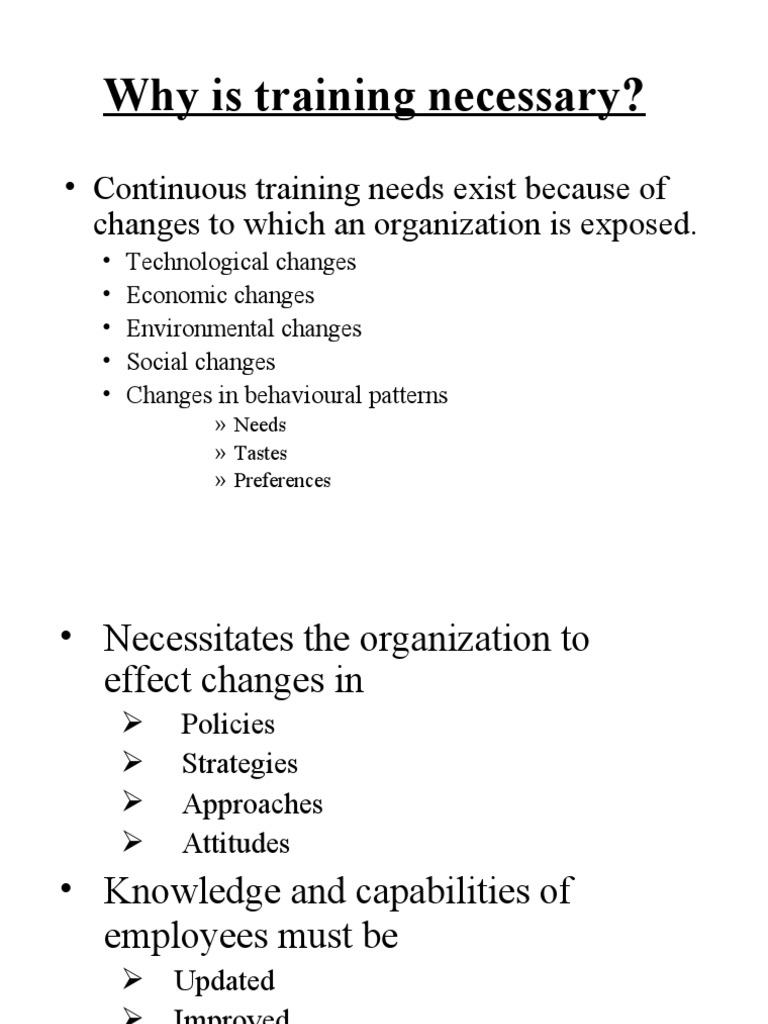 Why Is Training Necessary | PDF | Learning | Human Nature