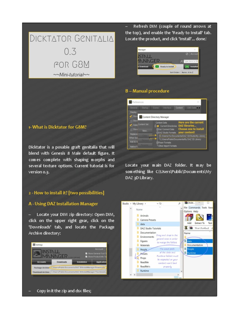 Dicktator Genitalia Setup Guide | PDF | Zip (File Format) | Directory ...
