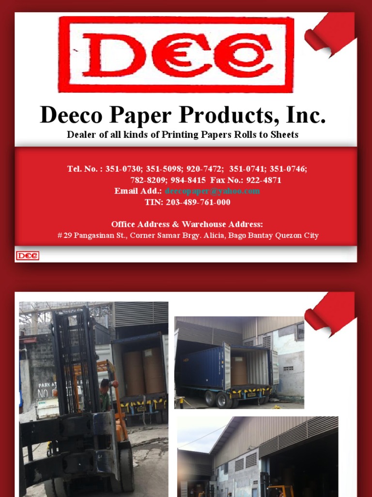 Company Profile Deeco Paper | PDF | Paper | Economies
