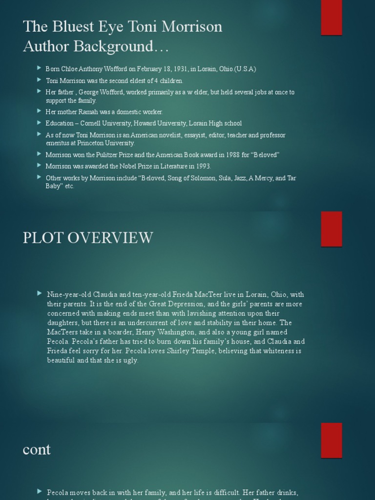 The Bluest Eye Toni Morrison | PDF