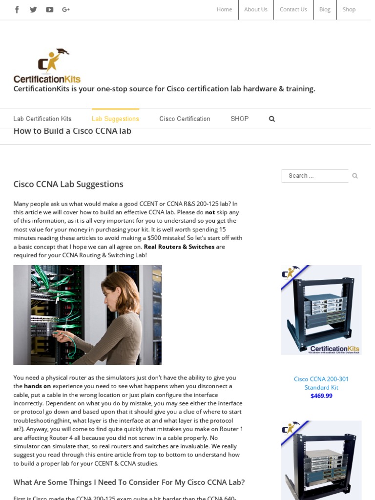 Build A Cisco Ccna Lab 1 Pdf Cisco Certifications Network Switch