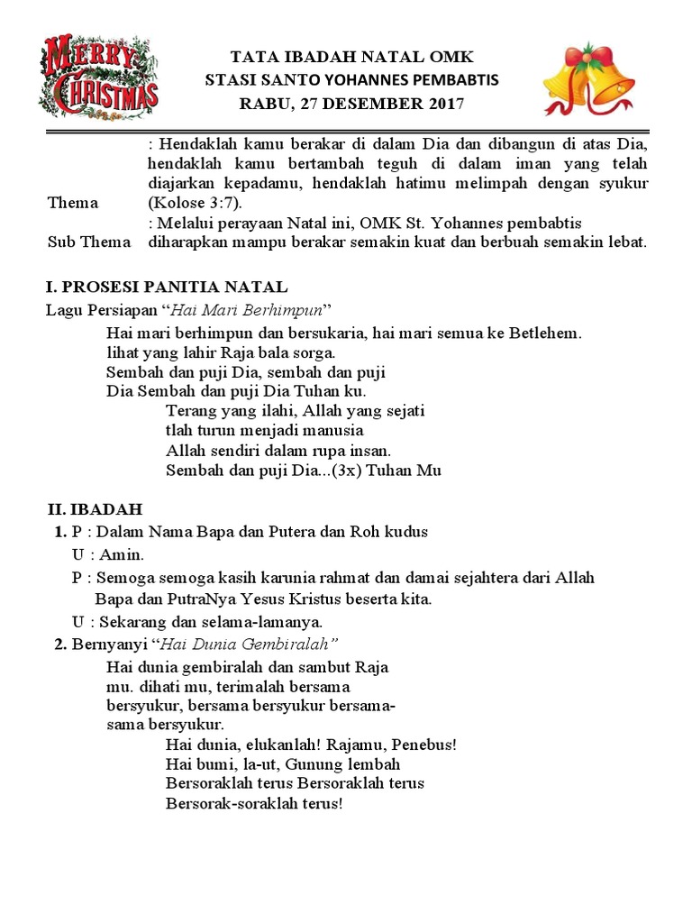 Tata Ibadah Natal Omk | PDF