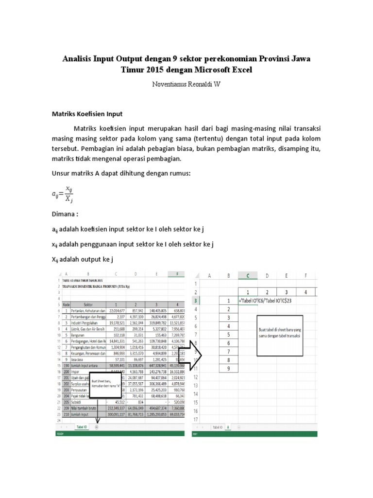 Analisis I-O Dengan Excel | PDF