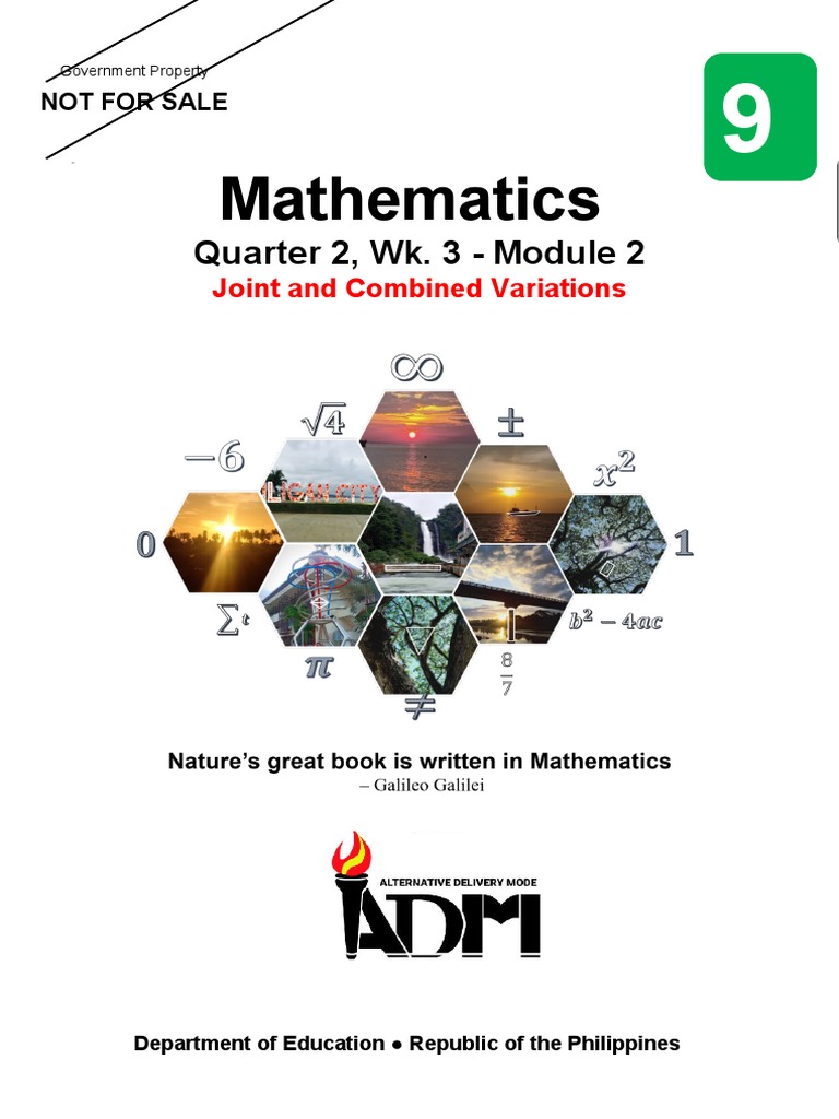 Math9 Q2 Mod2 Wk-3 JointAndCombinedVariations Version2 | PDF