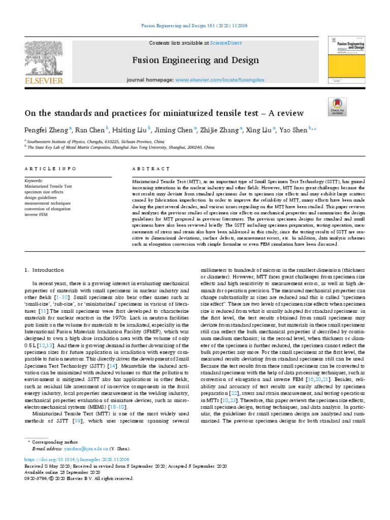 Fusion Engineering and Design: Pengfei Zheng, Ran Chen, Haiting Liu ...