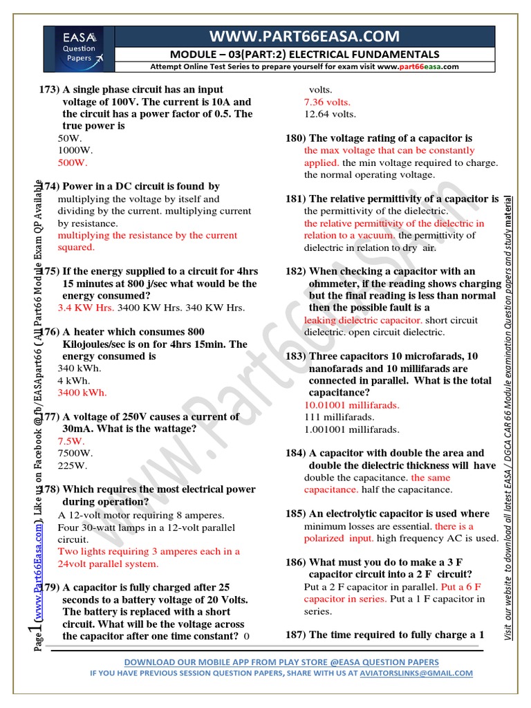 Module - 03 (Part:2) Electrical Fundamentals: Attempt Online Test ...