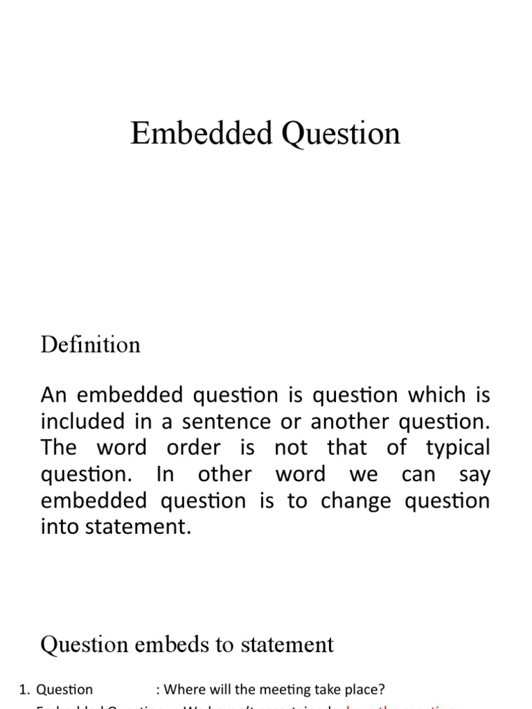 Embedded Questions Explained | PDF