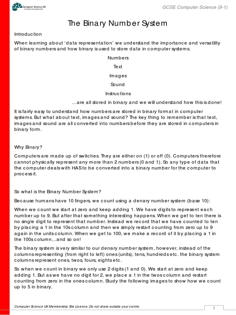 Unit2 2.6.1 TheBinaryNumberSystem | PDF | Bit | Byte