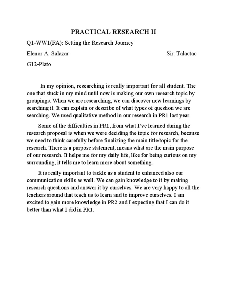 Q1 Setting The Research Journey | PDF