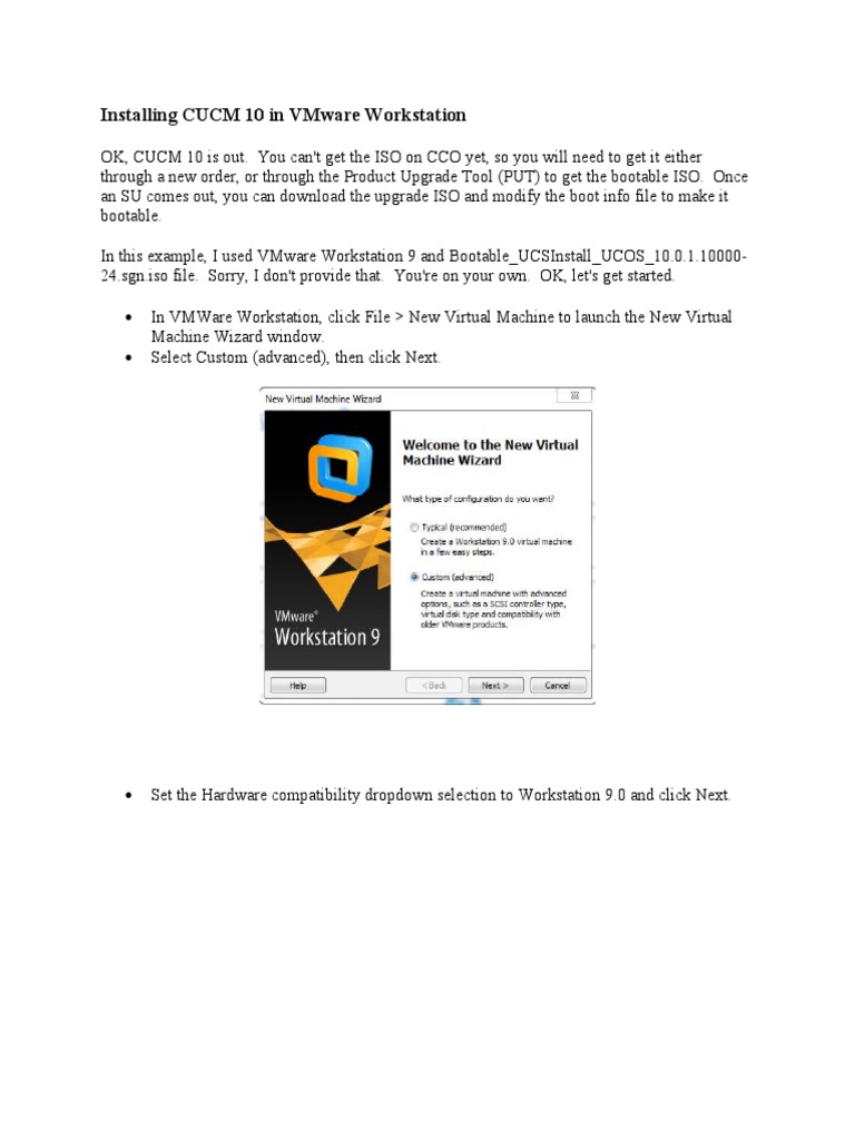 Installing CUCM 10 in VMware Workstation | PDF | V Mware | Virtual Machine