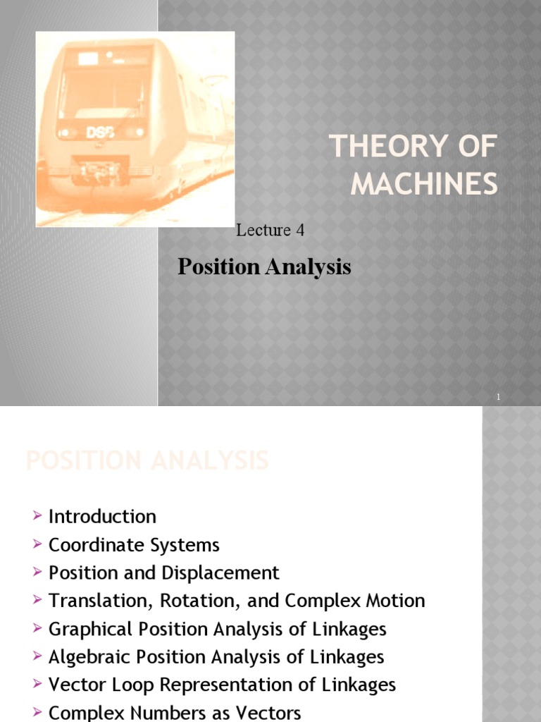 Theory of Machines: Position Analysis | PDF | Rotation | Euclidean Vector