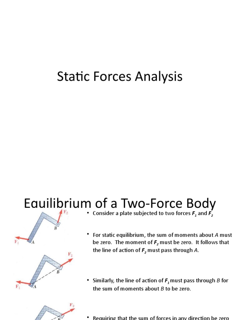Static Forces Analysis | PDF | Force | Quantity