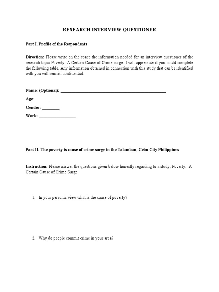 Research Interview Questioner | PDF